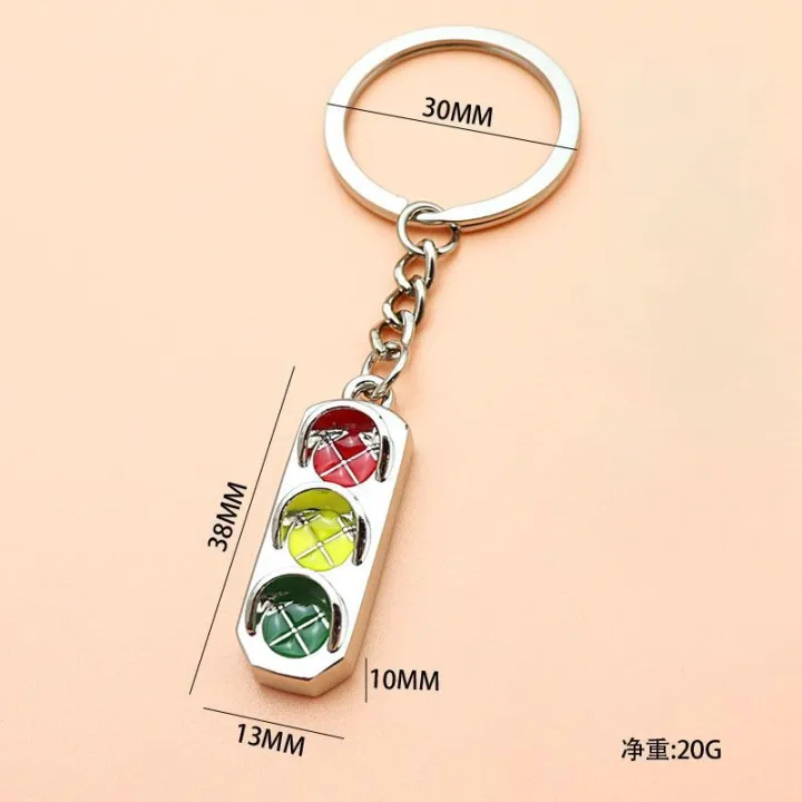 Creative simulation traffic light key pendant ring traffic lights male ...