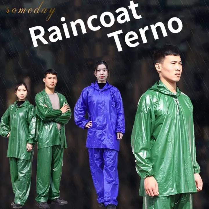 【cod】in stock Unisex Water Proof Raincoat Terno with Hood Rain Coat ...