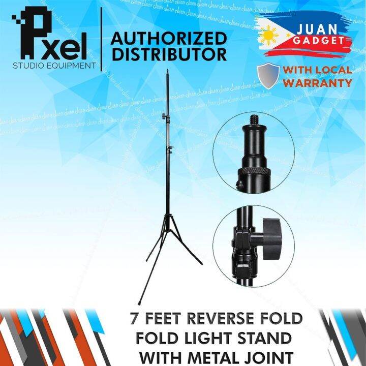 Pxel LS-215RFM 215cm 7 Feet Reverse Fold Folding Light Stand with Metal ...