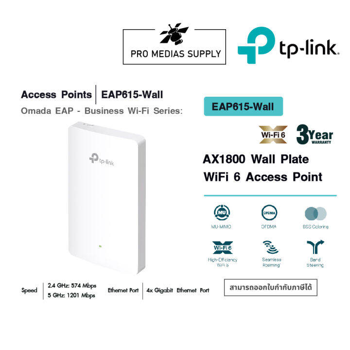 TP-Link EAP615-WALL AX1800 Wall Plate WiFi 6 Access Point (EAP615-WALL ...