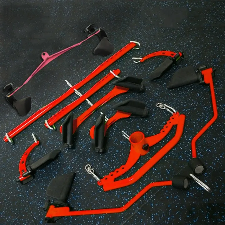 Eight Combination Adjustable Lat Pull Down Bar T-Bar Pulley Cable ...
