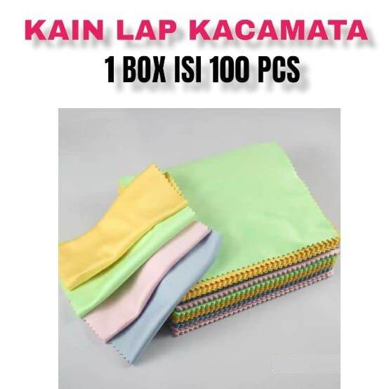 New Promo Gebyar Lap Kacamata 1 Pack/ 1 Box Isi 100 Pcs Branded / Kain ...
