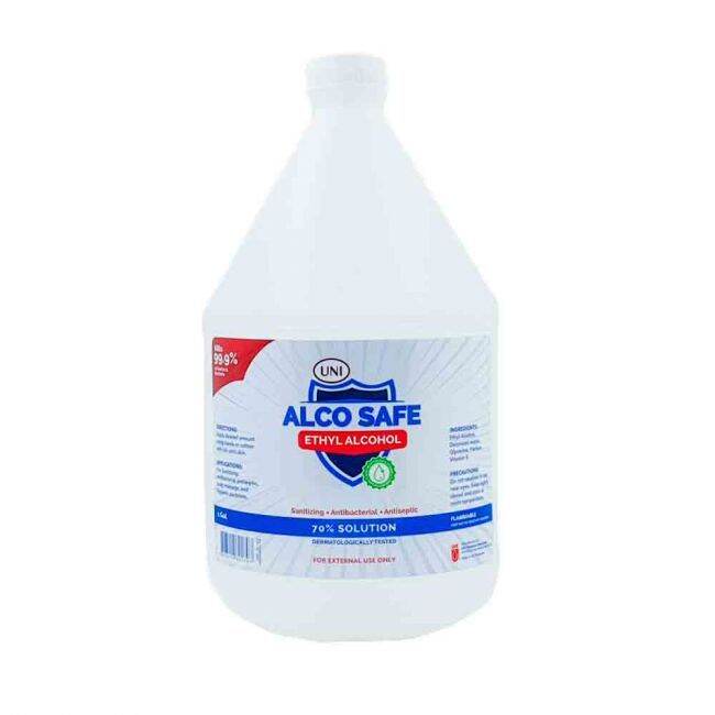 Uni Alco Safe 1 Gallon Ethyl Alcohol 70% Solution | Lazada PH