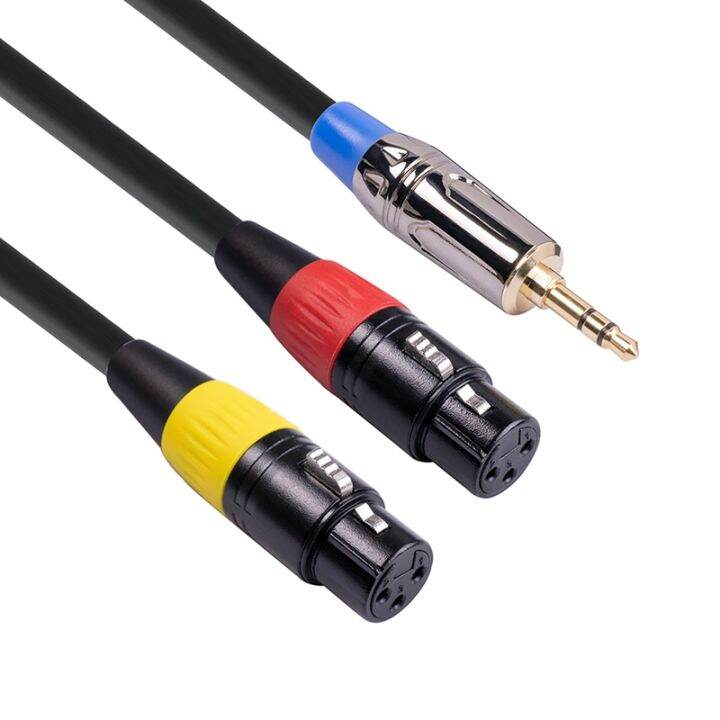 XLR Cable 3.5mm Stereo Jack Male to Dual XLR Female Splitter Cable for ...