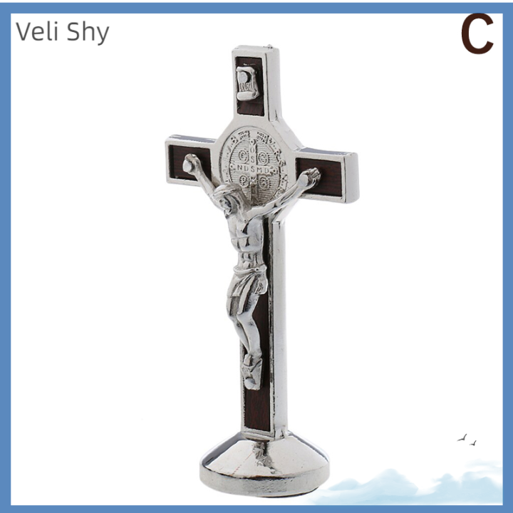 [Veli Shy] 8cm Metal Crucifix Cross Statue Jesus Christ Model with ...
