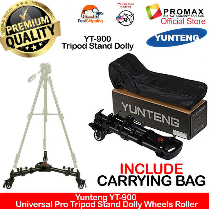 Ready Stock! Yunteng YT-900 Universal Pro Tripod Stand Dolly Wheels ...