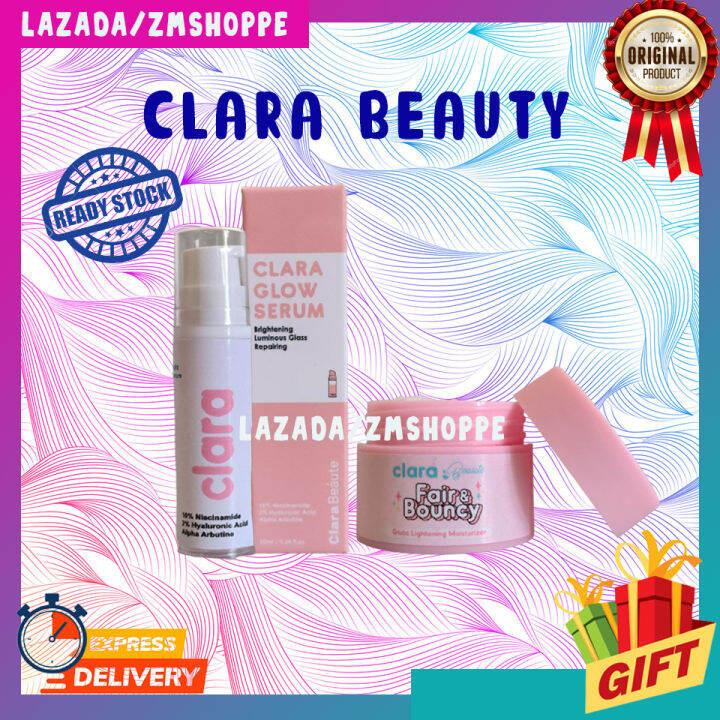 clara fair and bouncy moisturiser / clara glow serum / clara glow serum ...