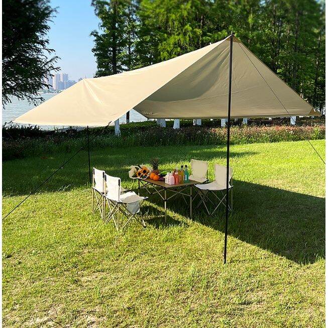 𝘎𝘙𝘌𝘌𝘕 𝘔𝘈𝘙𝘛 Waterproof Tent Tarp Rain Sun Shade Ham-mock Shelter Camping ...