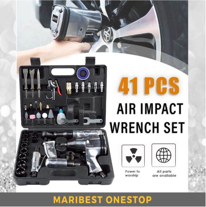 41pcs Air Tool Penumatic Tool Kit Air Impact Wrench Air Die Grinder Air ...