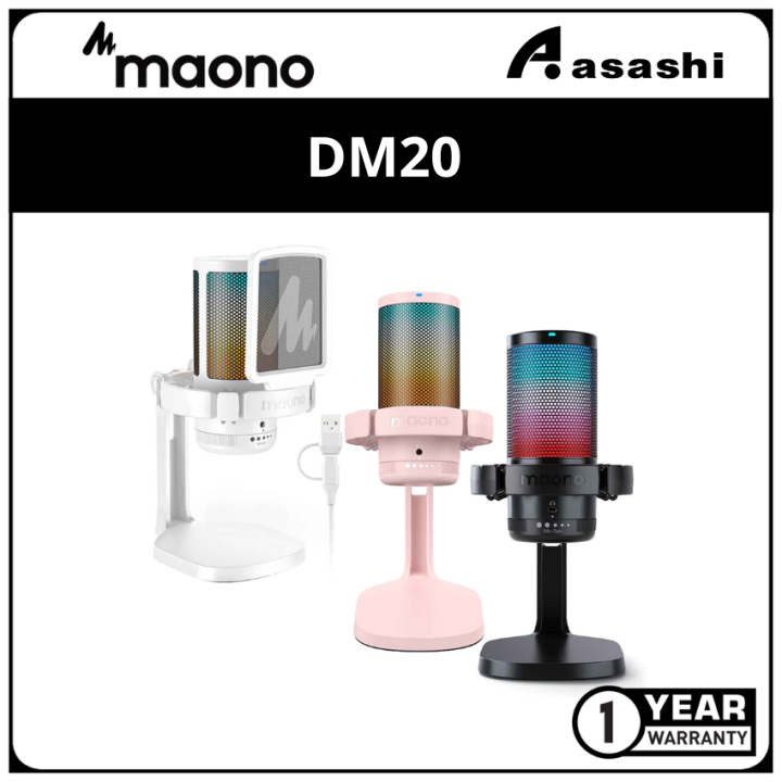 Maono DGM20 USB Microphone RGB Gaming Mic USB Condenser Mic Noise ...