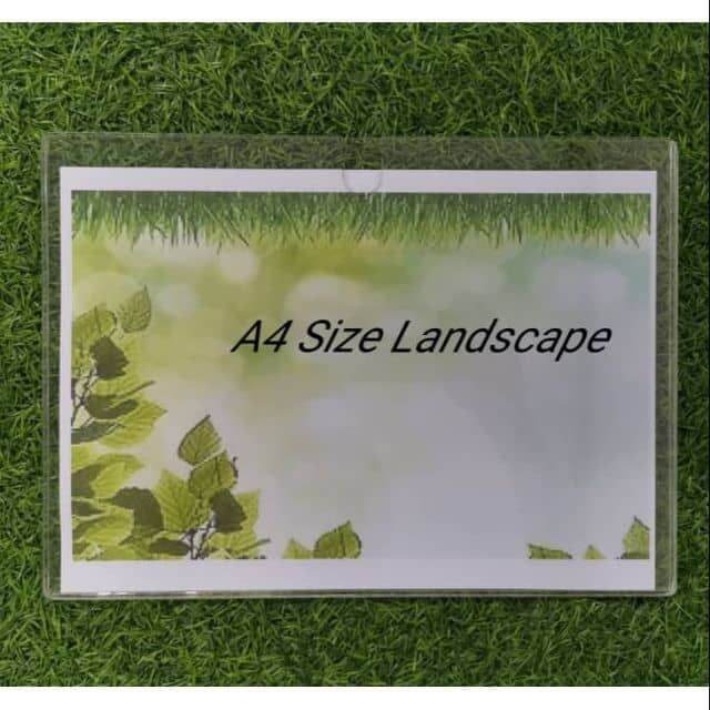 A4 Size Acrylic Clear Document And Certificate Display Frame Landscape ...