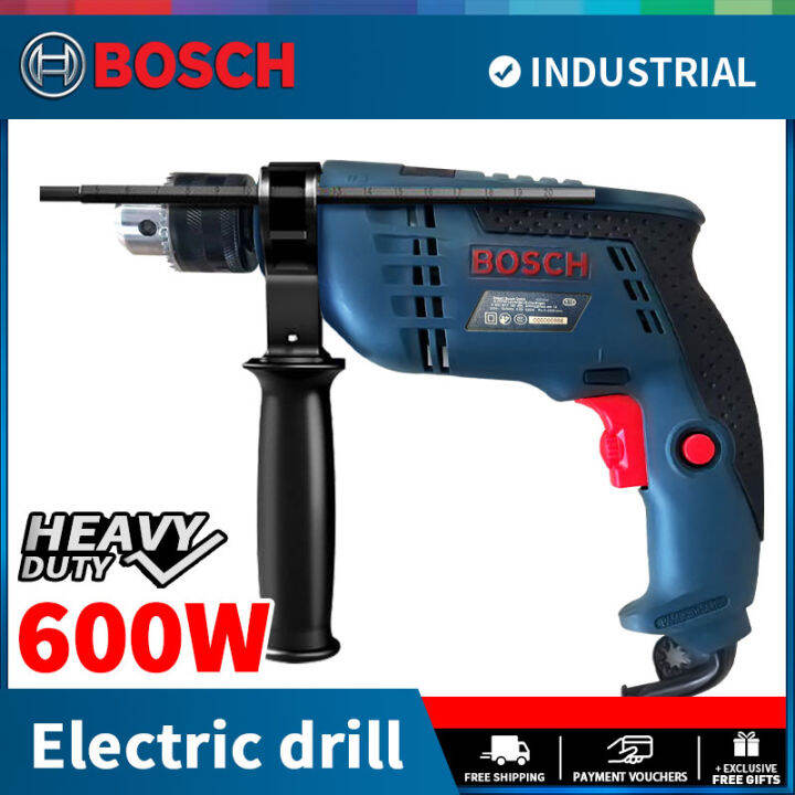 BOSCH portable electric hand drill set original heavy duty 13mm 600W impact drill power tools ...