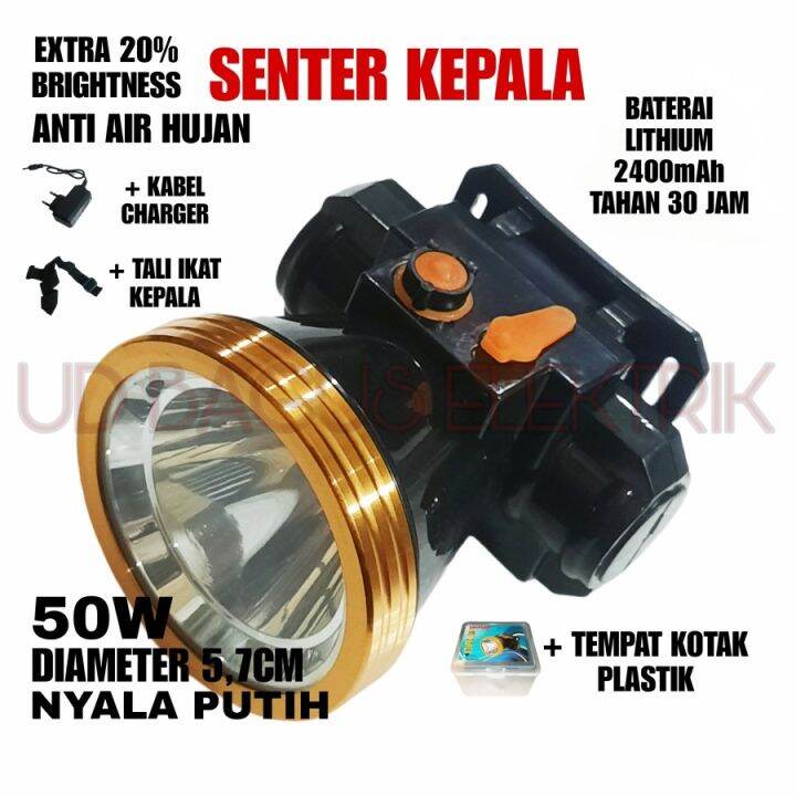 SENTER KEPALA 50W - SENTER KEPALA NIKIMURA LED NYALA PUTIH HEAD LAMP ...