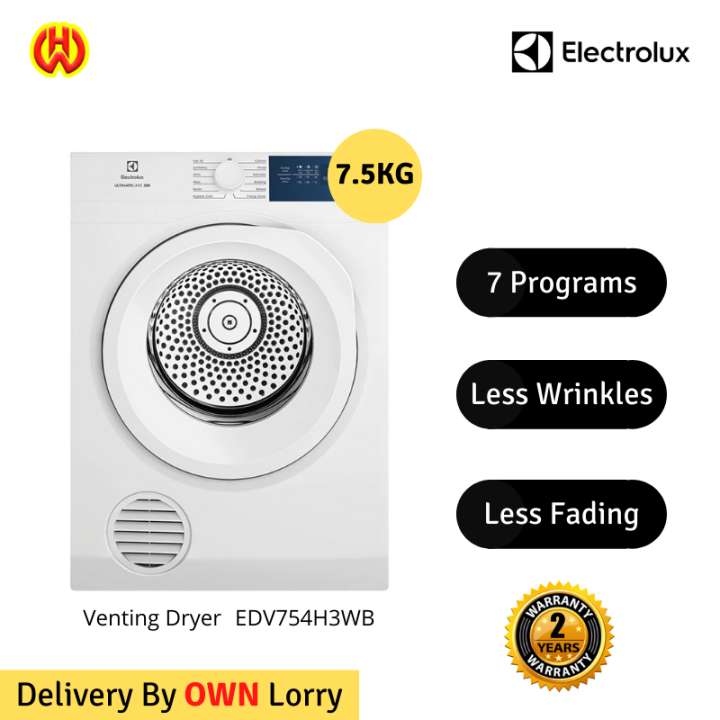 Electrolux 7.5kg Dryer UltimateCare 300 EDV754H3WB Front Load | Lazada