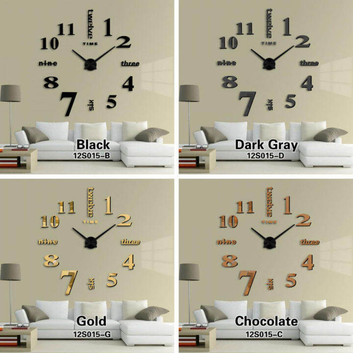 Jam Dinding Estetik Tempel Dinding Tembok 3D Besar Ukuran Jumbo DIY ...