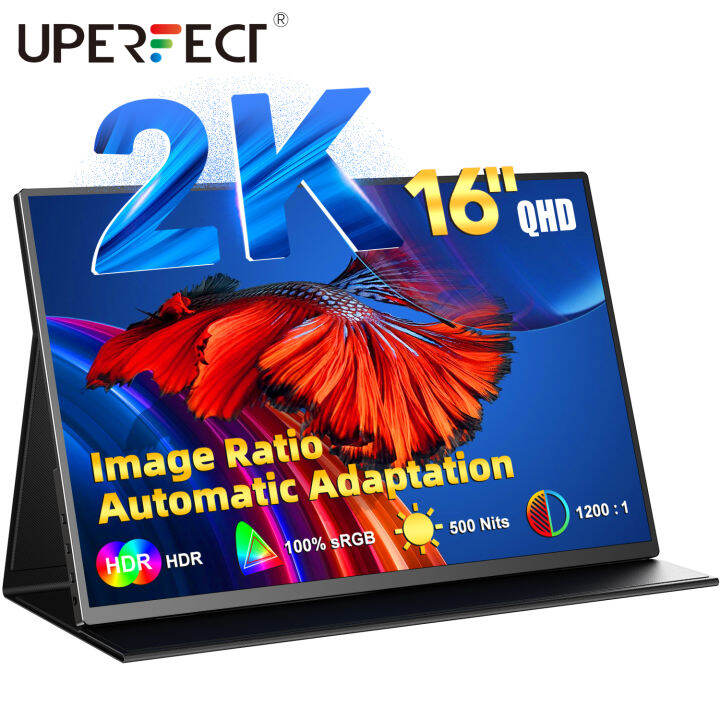 จอภาพแบบพกพาUPERFECT-16นิ้ว Full HD 2K จุดคอมพิวเตอร์จอภาพUSB Type-C ...