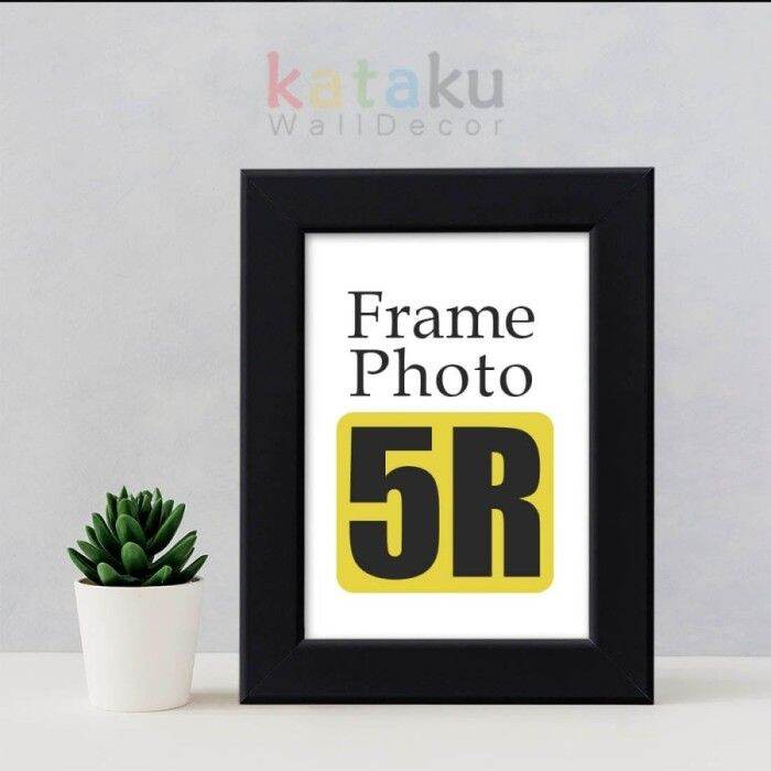 Bingkai Foto 5R Pigura Photo Frame 5R include Cetak Foto 5R (13x18cm) - Bingkai Hitam | Lazada ...