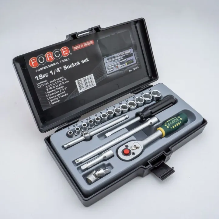 FORCE 2203-5 ชุดลูกบ็อกซ์ 1/4" 6เหลี่ยม 19PC. | Lazada.co.th