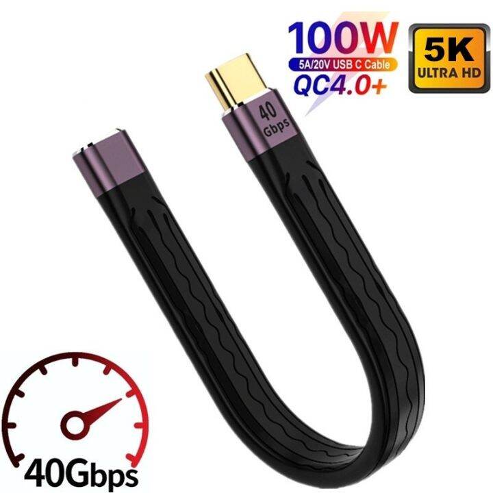 USB4 Thunderbolt 3 Extension Cable 40Gbps 5K Extend Cable USB C male to ...