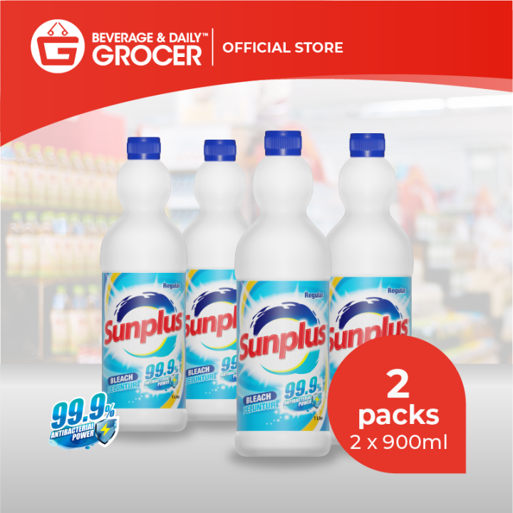 Sunplus 99% Antibacterial Bleach Regular 900ml (2x900mlx2 Packs) 4 ...
