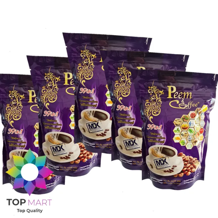 39 in 1 กาแฟสุขภาพ กาแฟภีม Peem Coffee Healthy 5 ห่อ 75 ซอง (5 packs 75 ...
