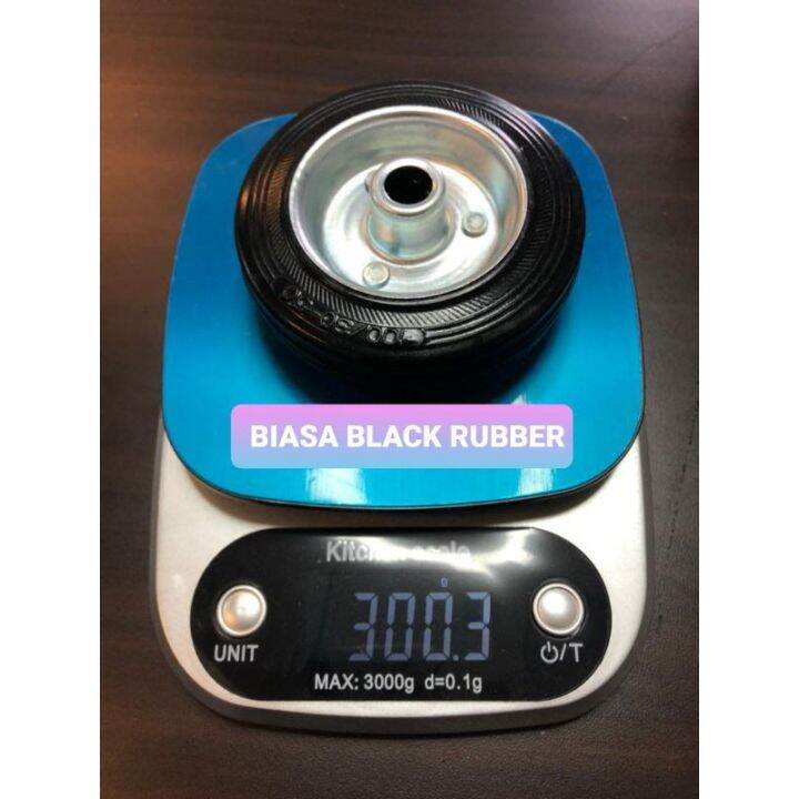 GOOD QUALITY SOLID BLACK RUBBER 3"/4" (MBR) CASTOR WHEEL / RODA KASTOR ...