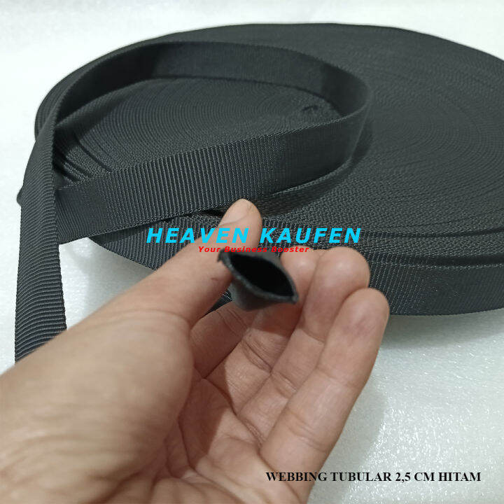 Tali Webbing Tubular Dobel Bolong Lebar 2,5 cm Warna Hitam Harga Per Meter | Lazada Indonesia