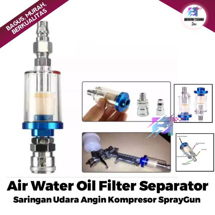 Saringan Udara Angin Kompresor SprayGun Air Water Oil Filter Separator ...