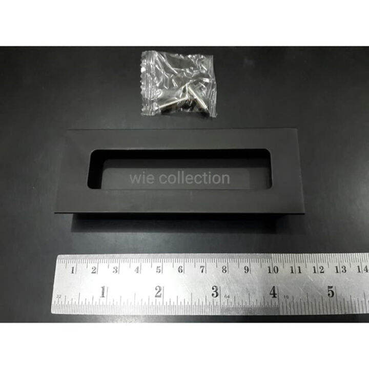 2 Pcs TARIKAN TANAM LEMARI HITAM ANODIZE / HANDLE TANAM PETAK HITAM 96 ...