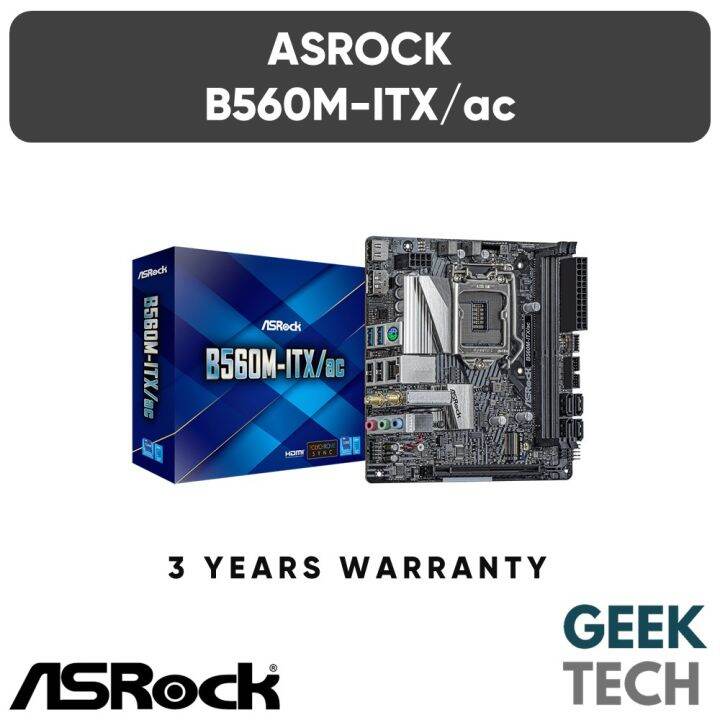 ASROCK B560M-ITX/ac Motherboard Mini-ITX Motherboard - Support 10th ...