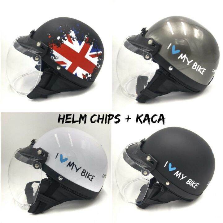 Helm Chips Retro Original Motif + Kaca Ava / Helm Chips Retro Original ...