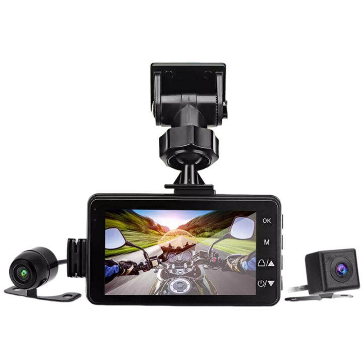 MT80 Motorcycle Dash Camera Front Rear Dual Camera 3 Inch Screen 720P ...