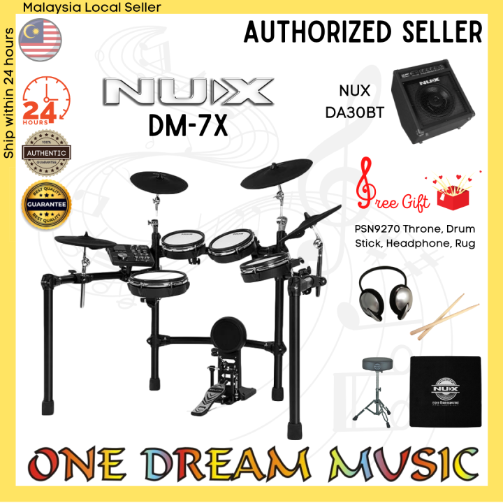 NUX DM-7X 5 Piece Full Mesh Digital Electronic Drum Set | Lazada