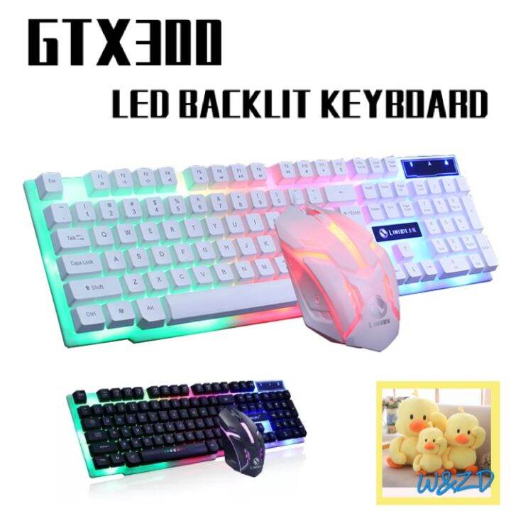 GTX300 Colorful LED Illuminated Backlit USB Wired PC Rainbow Gaming ...