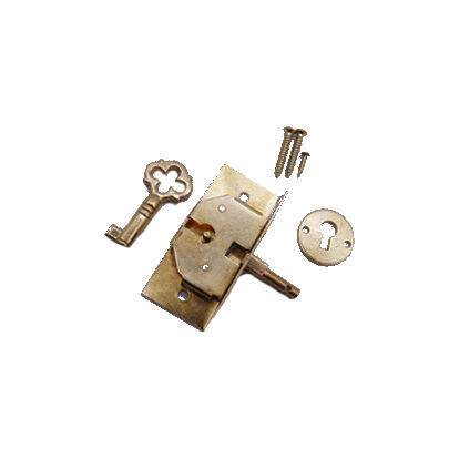 Kunci Antik Kabinet 4,5 cm slot tanam kuningan Antique Cabinet Lock A ...