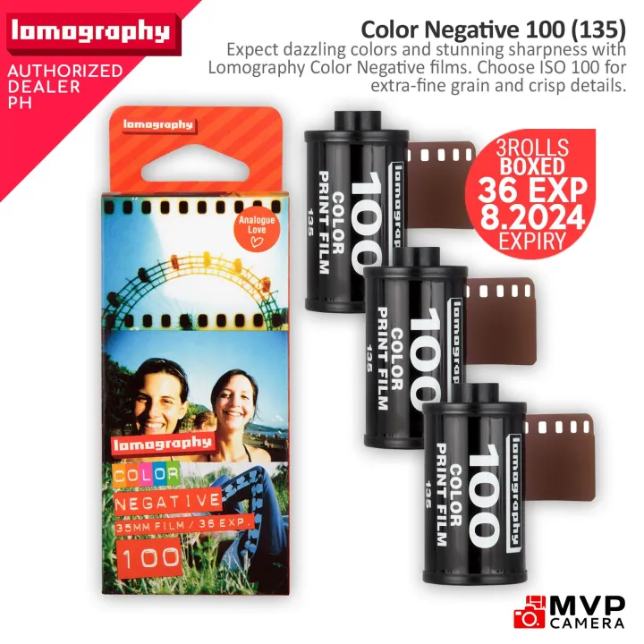 LOMOGRAPHY Color Negative 100 ISO 35mm 135 Negative Film 3 Pack or ...