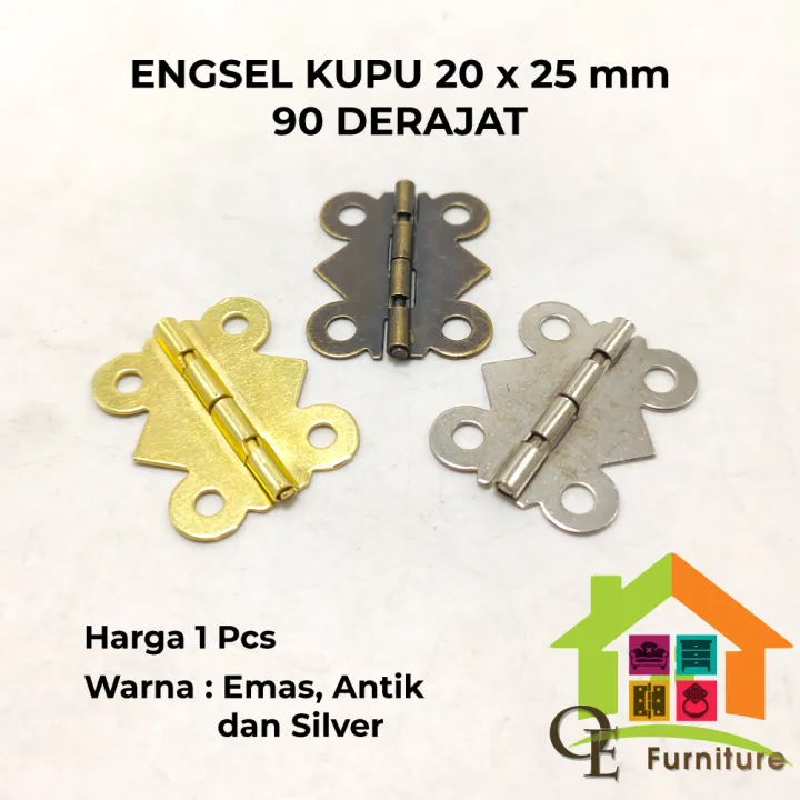 Engsel kupu mini 90 derajat 20 x 25 mm / engsel kotak kupu antik - Omah ...