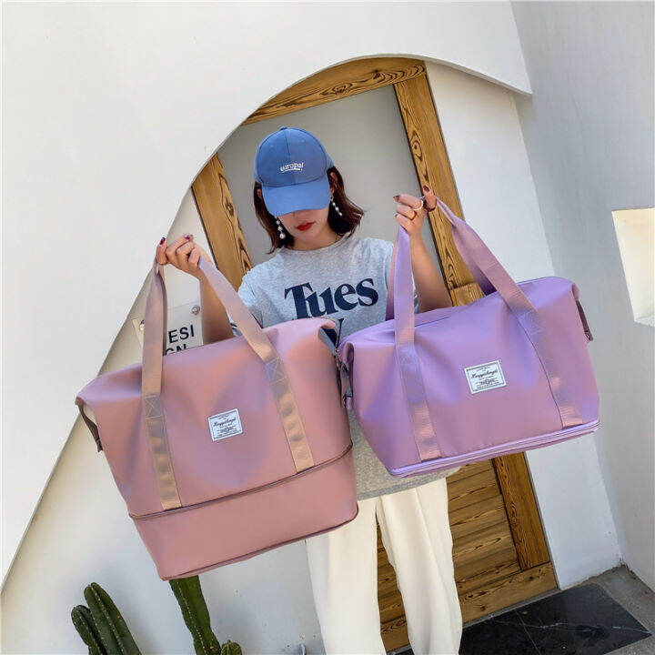 QFDI กระเป๋าเดินทางกระเป๋าเดินทางความจุมากแห้งและเปียกแยกกระเป๋าเก็บของ ...