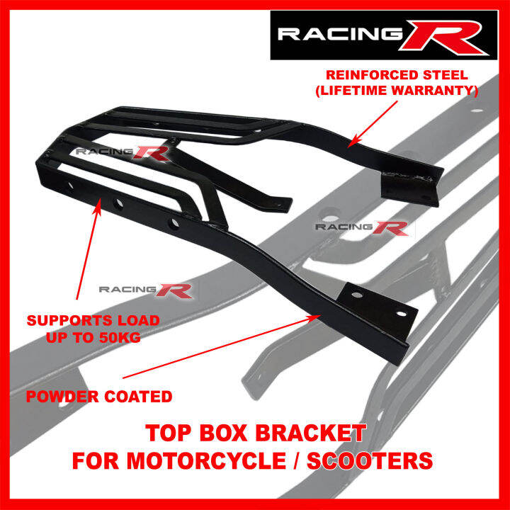 Top Box Bracket for Motorcycle / Scooters Reinforced Steel - TUFF Rack ...