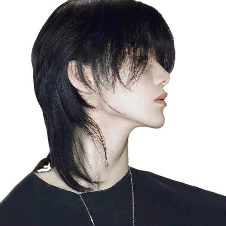 Jenis peruk yang sama, ekor serigala laki-laki, gaya androgin ...