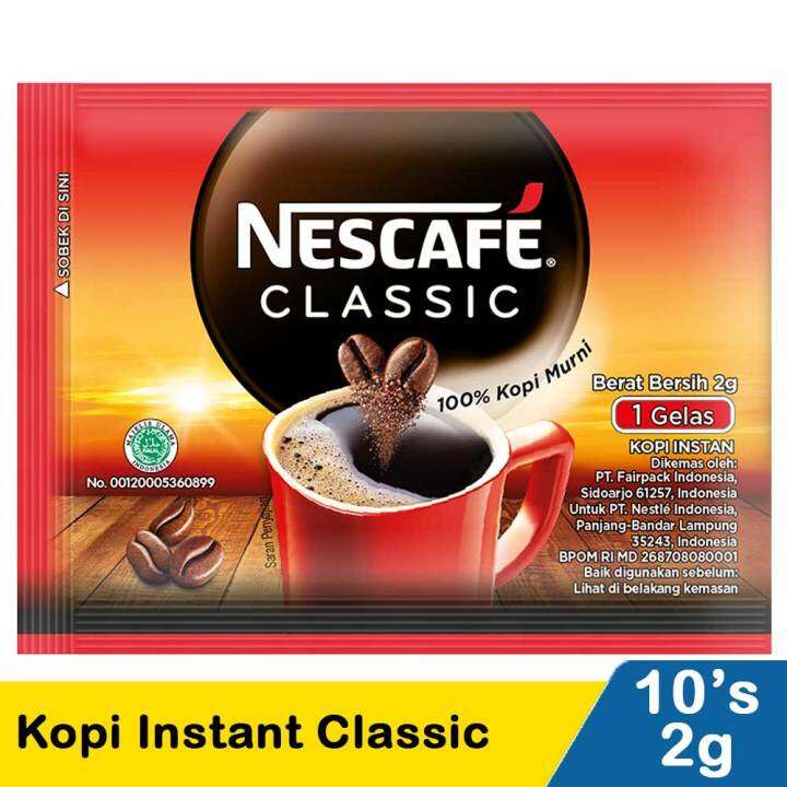 NESCAFE CLASSIC SACHET 5 saset merupakan 100% kopi murni Robusta yang ...