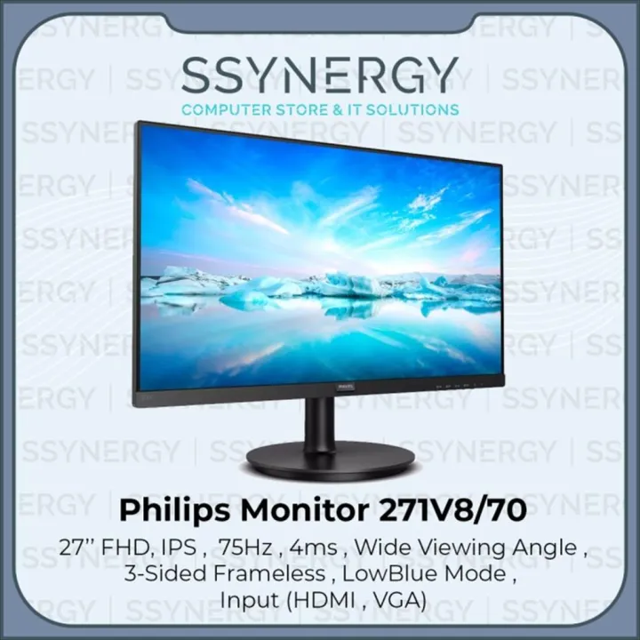 Monitor Philips 271V8/70 IPS FHD 75hz 4ms / Monitor 27 inchi 75Hz | Lazada Indonesia