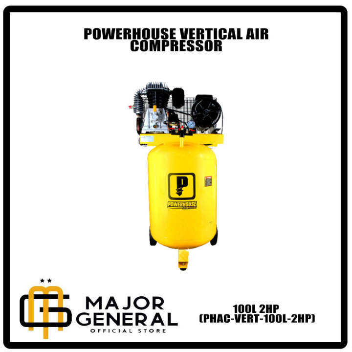 POWERHOUSE VERTICAL AIR COMPRESSOR (100L 2HP (PHAC-VERT-100L-2HP ...
