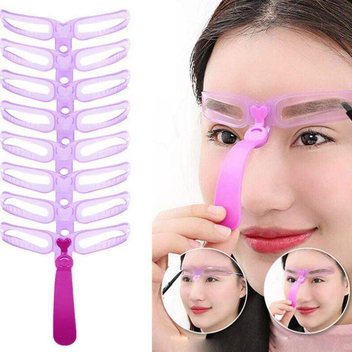 8 Styles Eyebrow Shapes DIY Eyebrow Stencil Kit Shaping Templat X0C4 ...