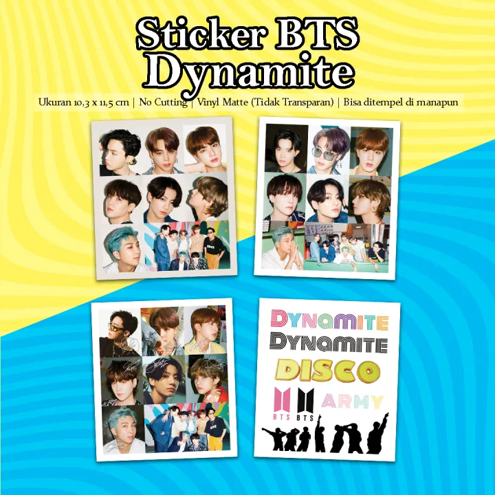 Stiker BTS Dynamite - Merchandise Sticker KPOP BTS Murah Unofficial ...
