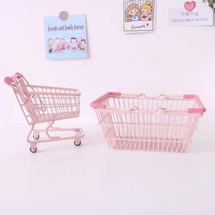 Han Feng pink trolley mini shopping cart cute creative girl heart photo ...