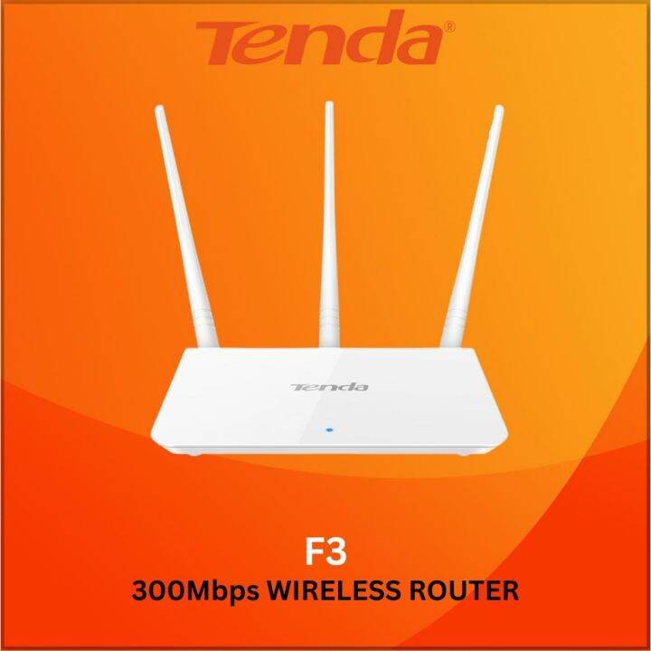 IJIK Tenda F3 Router 300Mbps 3 Antenna band 4 Port English Version ...