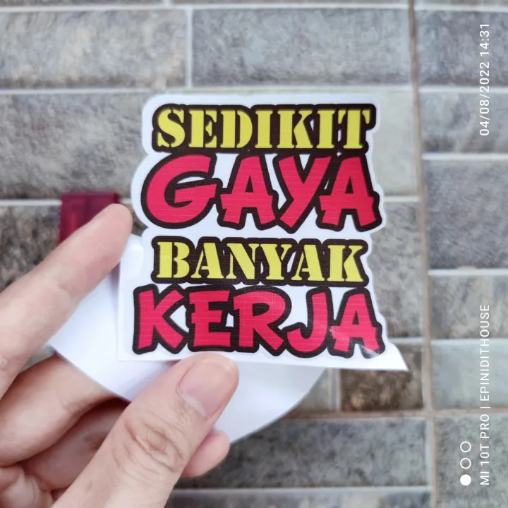 Stiker Kata Quote Lucu Sedikit Gaya Kerja Humor Vinyl Motor Laptop HP | Lazada Indonesia