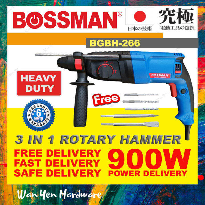 BGBH226 (BGBH 226) BOSSMAN 3 IN 1 Rotary Hammer Drill 900W = BOSCH GBH ...