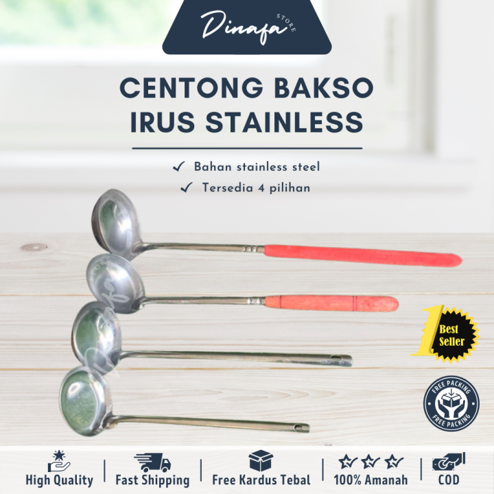 HOT PROMO!! CENTONG ENTONG SENDOK KUAH BAKSO IRUS STAINLESS ANEKA ...